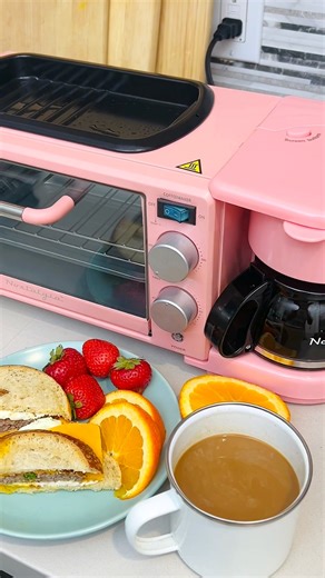 Breakfast on the go doesn’t have to be boring! ☕🍳 Toast your bread, brew your coffee, and cook your eggs and meat all at once with our 3-in-1 Breakfast Station. Quick, compact, and ready whenever you are! #breakfast #quickbreakfast #breakfastideas #breakfastfood | Nostalgia