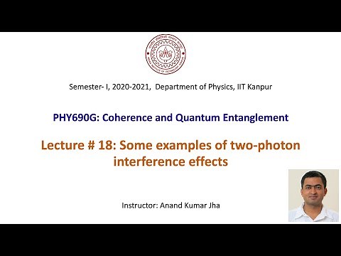 Coherence and Quantum Entanglement: Lecture # 18 (Some examples of two-photon interference effects)