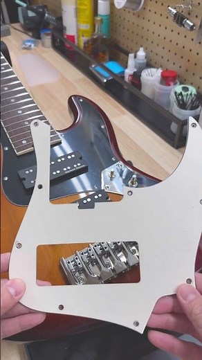 Easy way to customize your instrument: change out the pickguard for a different color ￼👍