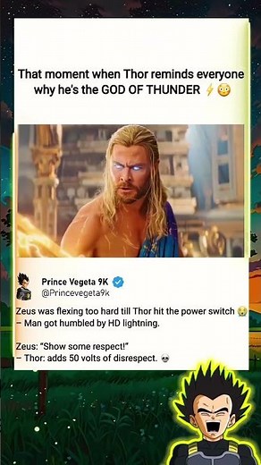 In Thor: Love and Thunder (2022), that moment Thor proves he’s still the God of Thunder ⚡