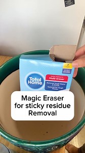 Easily removes sticker residue. #magiceraser #cleaninghack #viralhacks #removal | Sara L | Facebook