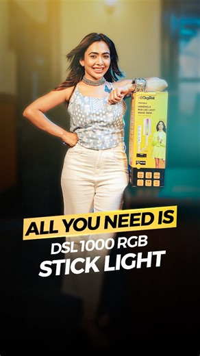 Prattika shah on Instagram: "Tried out the @digitekofficial DSL-1000 RGB Stick Light and I’m genuinely impressed. From rich colors to studio-level brightness, this handheld light does it all. - 100W bi-colour + 80W RGB - Full 360° HSI control - 10,000LM of luminosity - 1–100% dimmer control - Massive battery backup = all-day shoots Whether it's content creation, reels, or product shots, this light brings your vision to life. Highly recommend this one to every creator out there! Offer Price: Rs. 