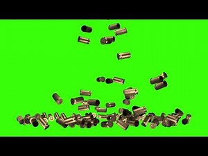 Empty Bullet Shells Falling with Sound | Free Green Screen Overlay