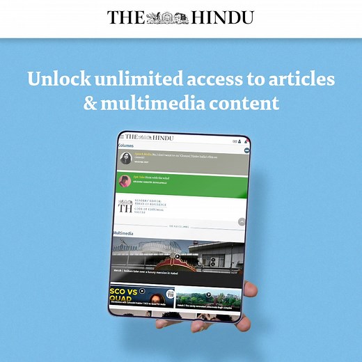 Subscribe to the Hindu Digital and avail exciting features only at ₹999/year. | The Hindu