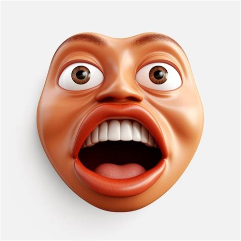 Premium AI Image Face With Open Mouth Emoji On White Background High