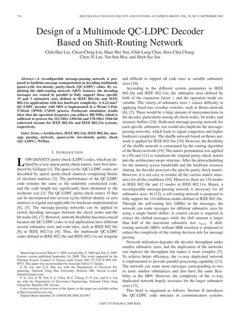 pdf design of a multimode qc ldpc decoder based on shift routing network dokumen tips