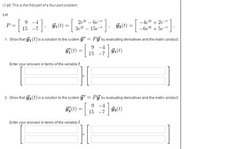 this is the first part of a four part problem let p