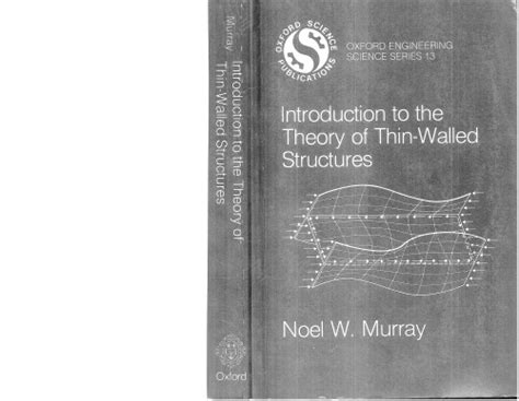 solutions for introduction to the theory of thin walled structures oxford engineering science