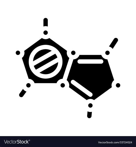 Molecular Structure Glyph Icon Isolated Royalty Free Vector
