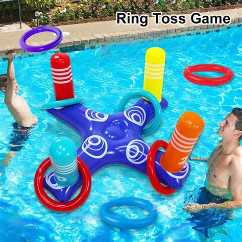 Inflatable Ring Throwing Ferrule Game Set Outdoor Summer Beach Water Toy Inflatable Ring Toss