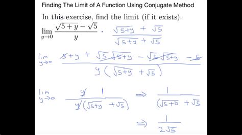 finding the limit using conjugate method youtube