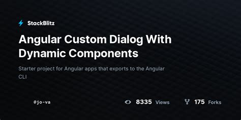 angular custom dialog with dynamic components stackblitz