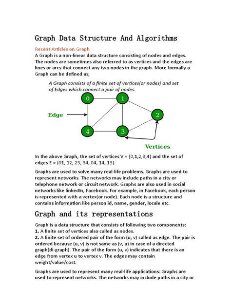graph data structure and algorithms recent articles on graph pdf vertex graph theory
