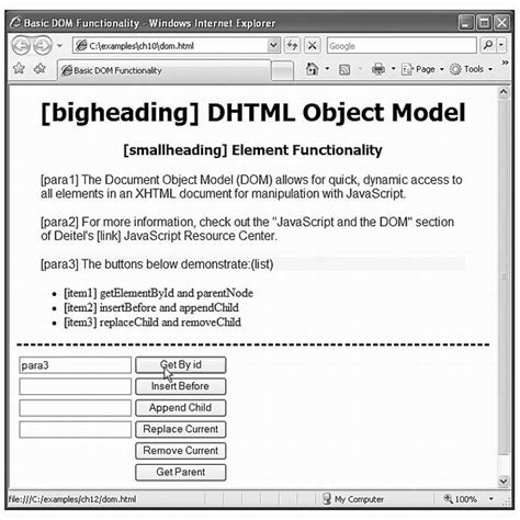 chapter 10 document object model dom objects and collections codeproject