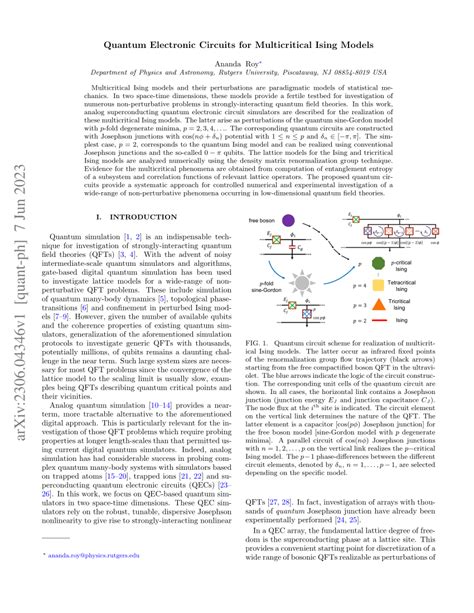 pdf quantum electronic circuits for multicritical ising models