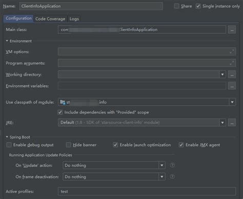 intellij idea run spring boot application with dev configuration or test configuration stack