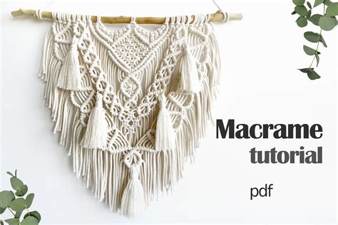 macrame boho wall hanging pattern pdf graphic by moon mood · creative fabrica