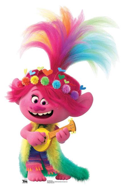 Princess Poppy With Ukulele Official Trolls World Tour Mini Cardboard Cutout