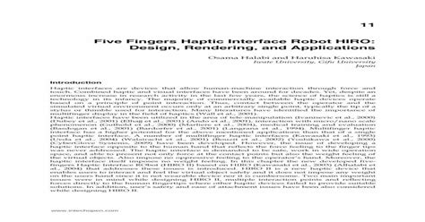 pdf five fingers haptic interface robot hiro design rendering dokumen tips