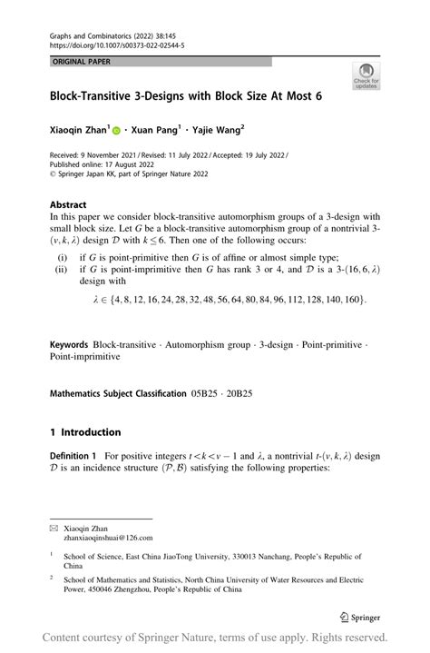 block transitive 3 designs with block size at most 6