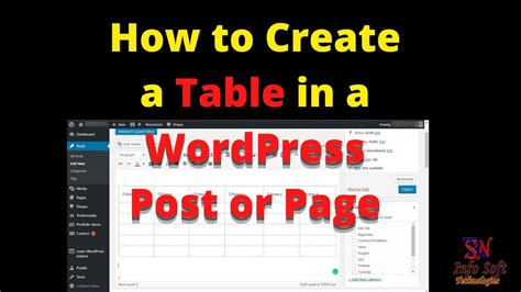 How To Create A Table In A WordPress Post Or Page YouTube