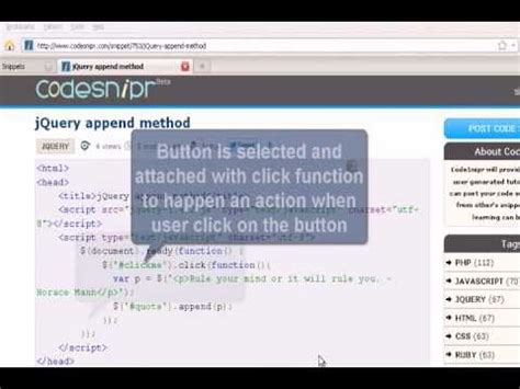 JQUERY Tutorial JQuery Append Method YouTube