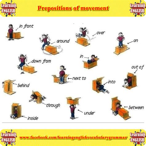Prepositions Of Movement Picture Learning English Vocabulary And