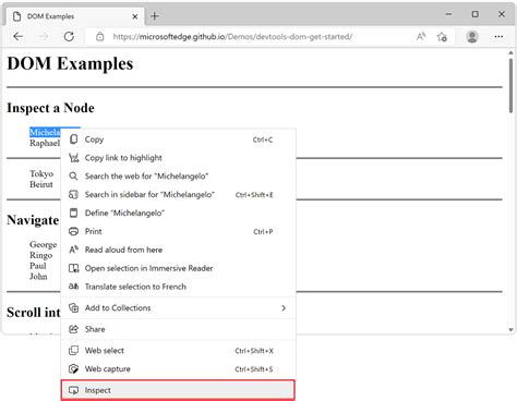 Get Started Viewing And Changing The DOM Microsoft Edge Development