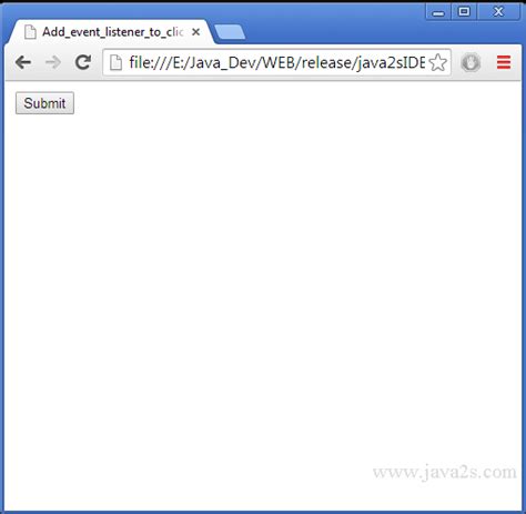 add event listener to click event for form element in javascript