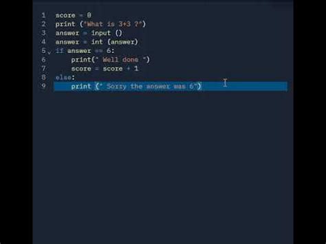 Python Simple A Scoring System Example Python Programming 1