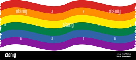 Wide Waving Pride Flag Rainbow Lgbt Symbol Icon Flat Vector Illustration Stock Vector Image