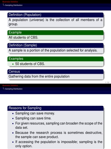 sampling distribution pdf sampling statistics standard error