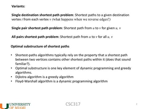 csc317 shortest path algorithms ppt download