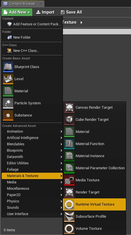 Runtime Virtual Texturing Unreal Engine Documentation
