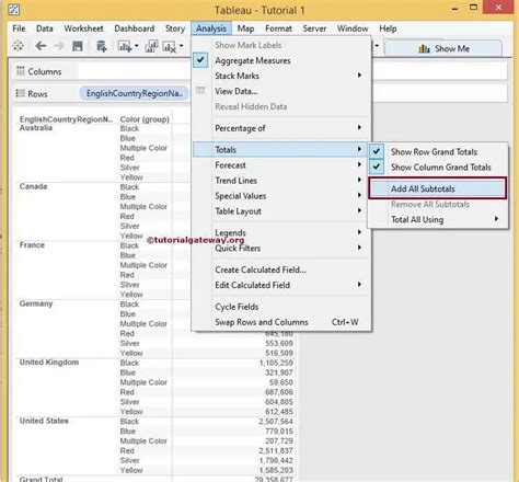 How To Add Totals In Tableau