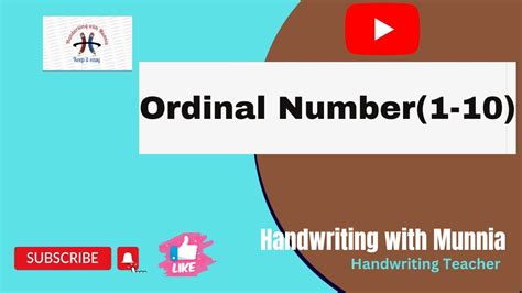 How To Write Ordinal Numbers 1 10 Handwritingwithmunnia Handwriting