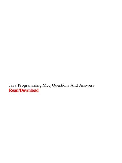 java programming mcq questions and answers read download pdf