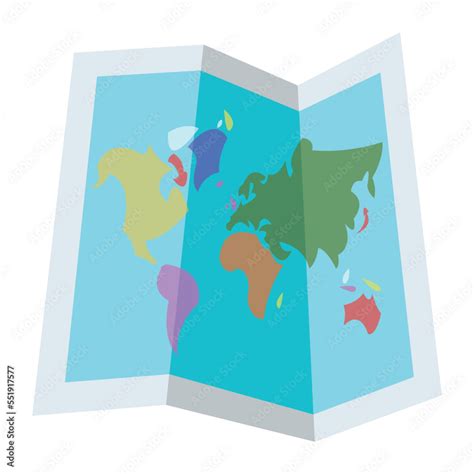 World Map Vector Flat Sticker Sign Isolated Design Rectangular Map Of