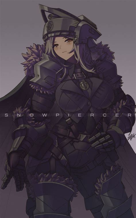 Zhvo Original Black Headwear Highres 1girl Armor Armored Gloves Asymmetrical Clothes