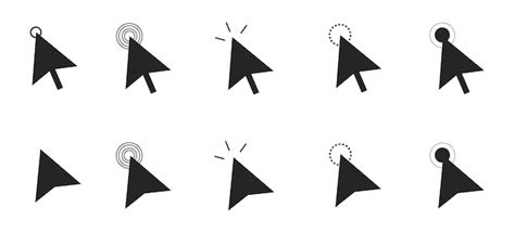 Premium Vector Computer Mouse Click Cursor Black Arrow Collection Set