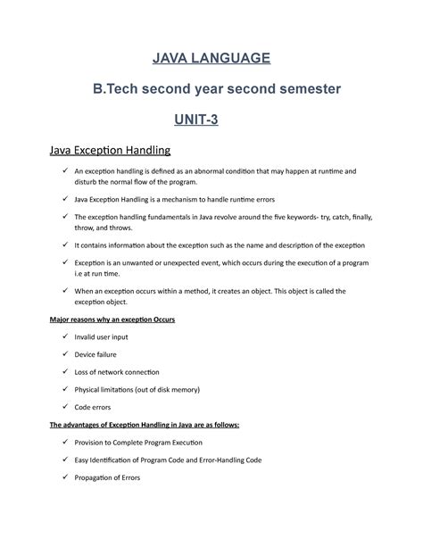 java unit 3 java for computer java language b second year second semester unit java