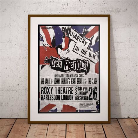 Sex Pistols 1976 First Uk Tour Concert Prints Or Poster Etsy
