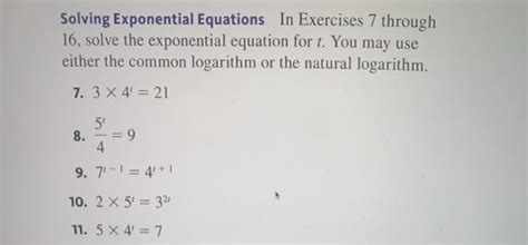 solved solving exponential equations in exercises 7 through