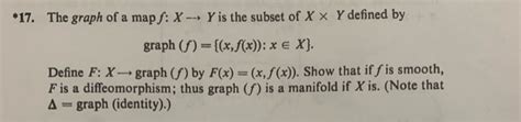solved 17 the graph of a map f x y is the subset of x x