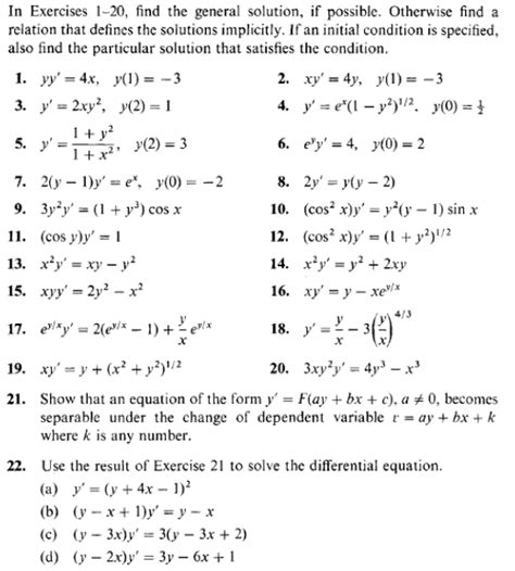solved in exercises 1 20 find the general solution if