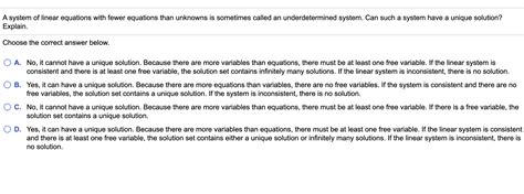 solved a system of linear equations with fewer equations