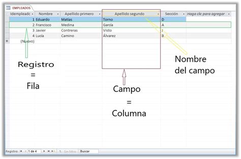 creación de bases de datos en access