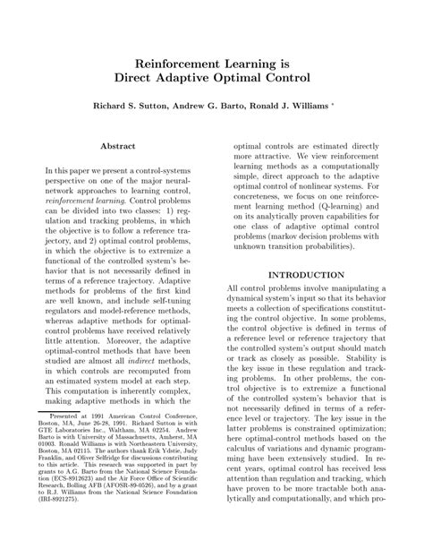 pdf reinforcement learning is direct adaptive optimal control