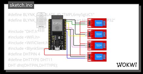Blynk Relay Dht Sensor Esp32 Wokwi Esp32 Stm32 Arduino Simulator