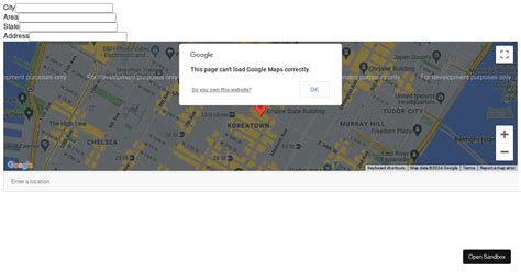 Google Maps Forked Codesandbox
